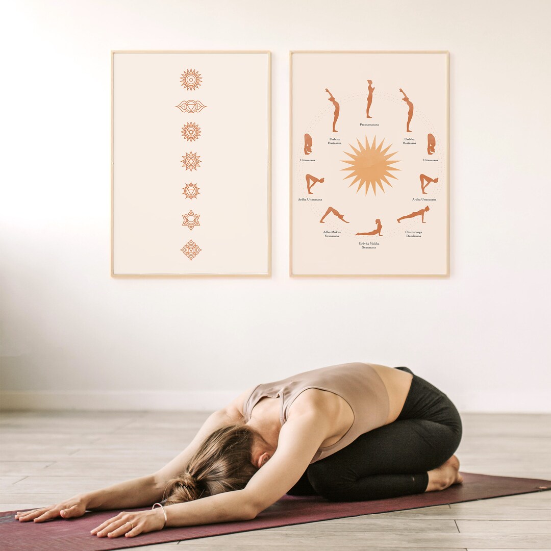 Yoga Poster Chakras Decor Yoga Art Digital Print Boho Decor Spiritual ...