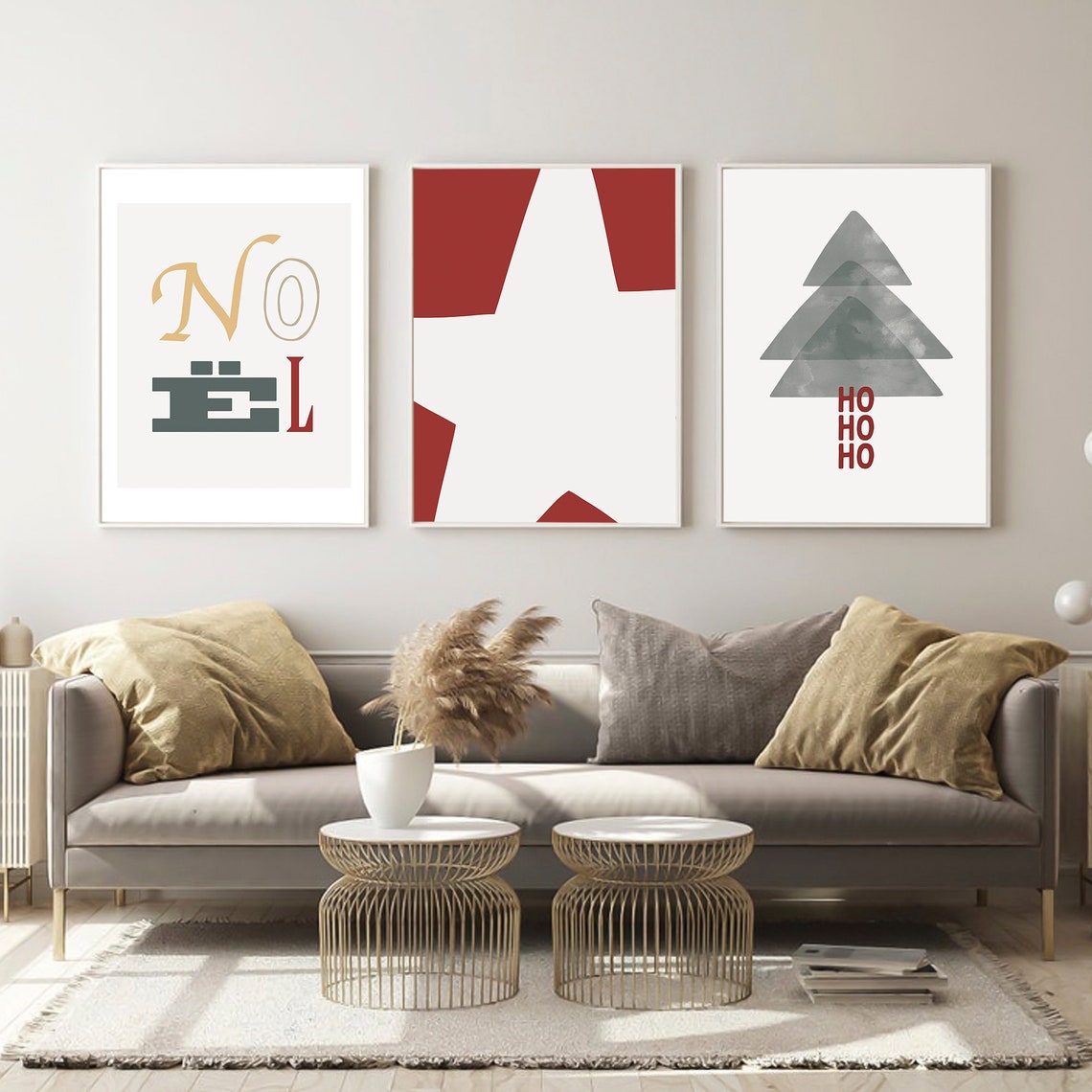 Star print Modern Christmas Star wall art Minimalist Holiday | Etsy