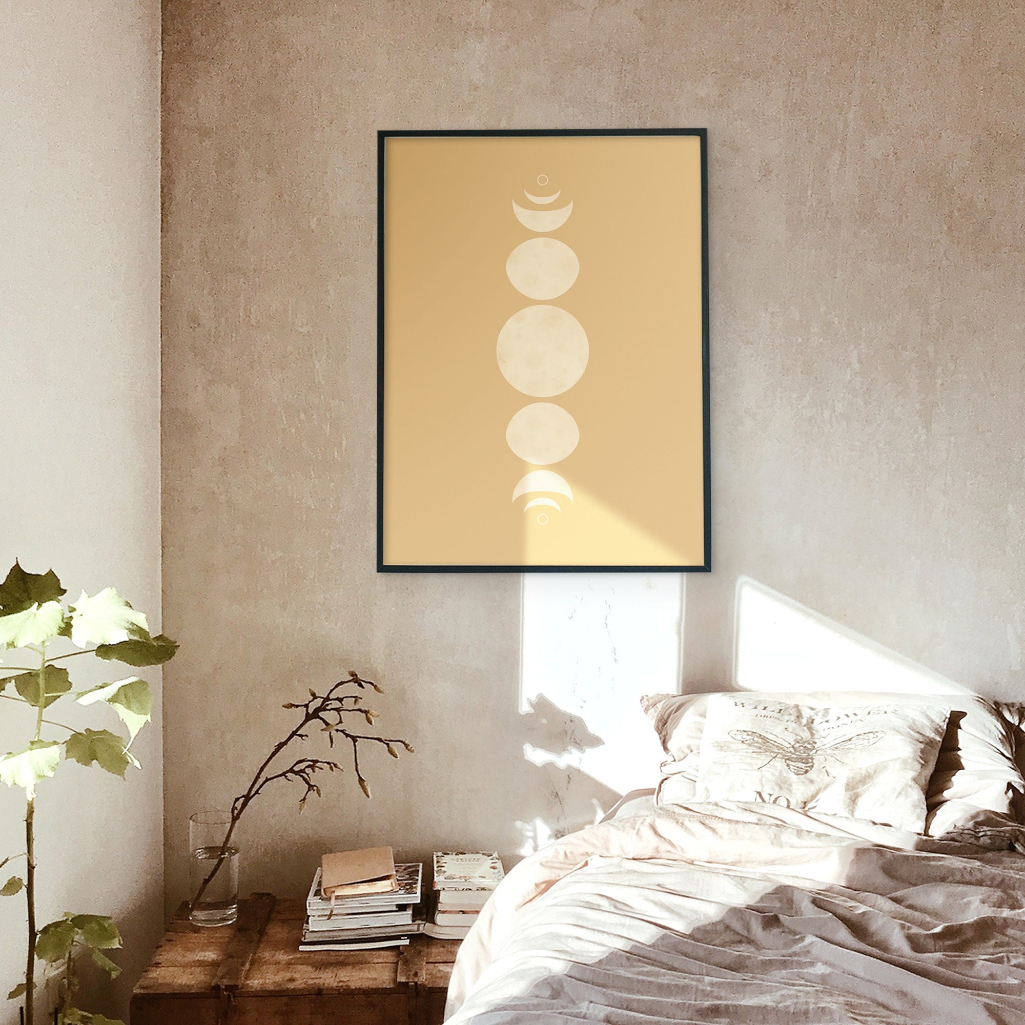 Moon Phases Wall Art Boho Printable Wall Art Printable Wall | Etsy