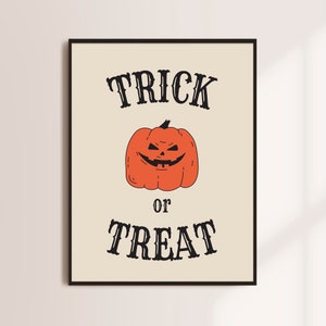 Pumpkin Halloween Printable Wall Art Set of 2, Boho Halloween, Home ...