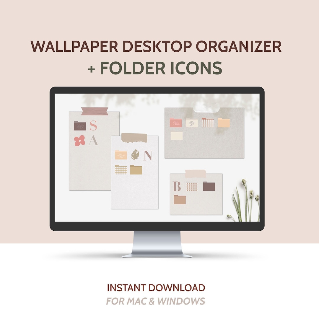 Desktop Wallpaper Organizer + Desktop Folder Icons, MacBook Wallpaper ...