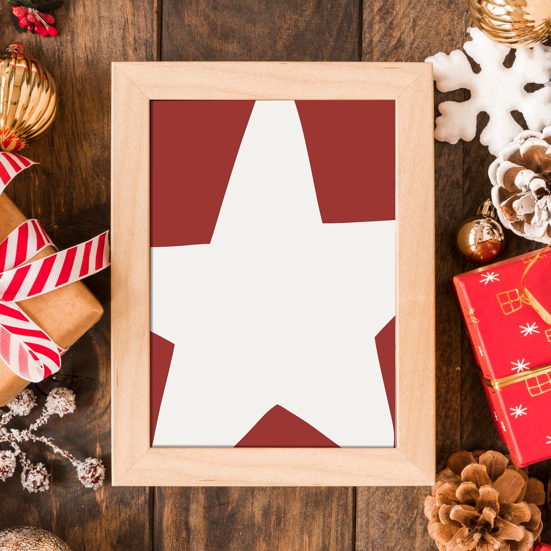 Star Print Modern Christmas Star Wall Art Minimalist Holiday - Etsy New ...