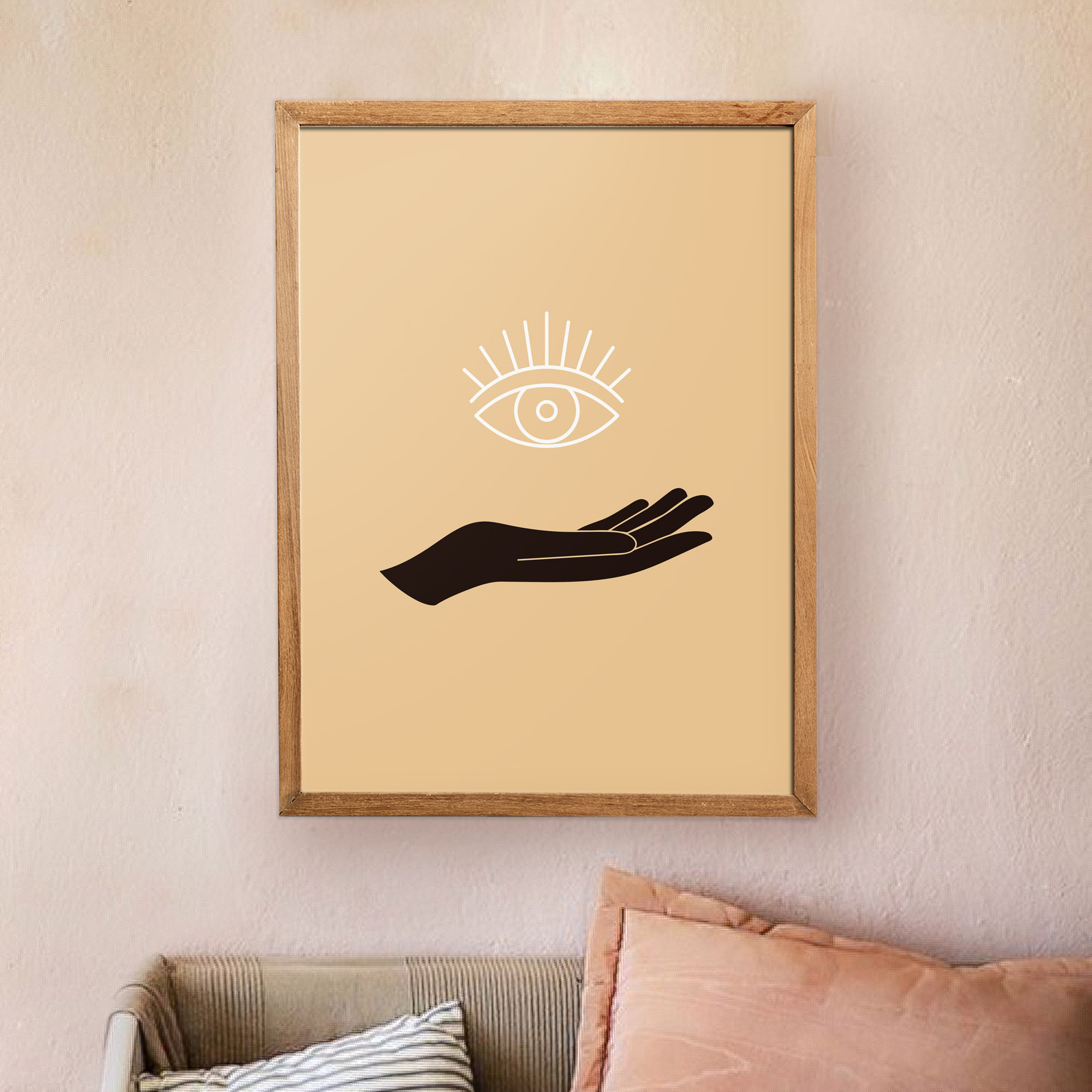 Printable hand line art Evil eye wall art Abstract hand | Etsy