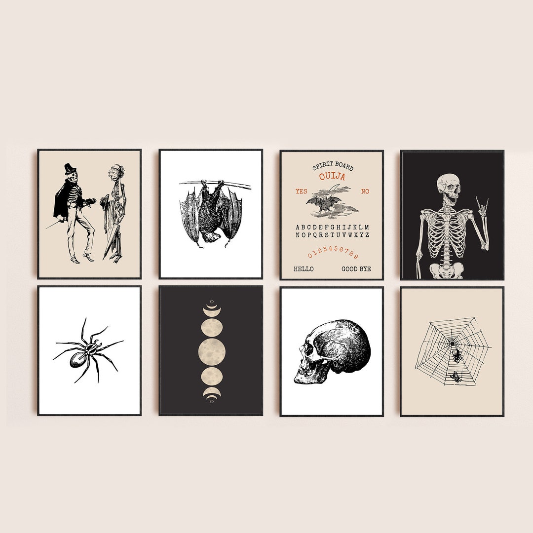 Halloween Print Set of 8, Halloween Printable Gallery Wall Art ...