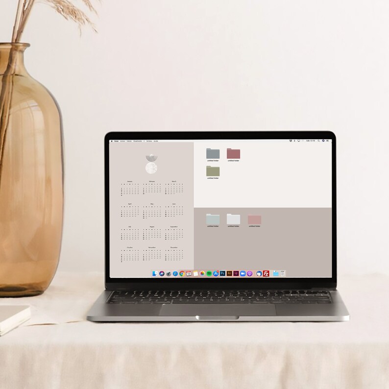 DESKTOP WALLPAPER ORGANIZER 2022 Monthly Calendar Desktop - Etsy