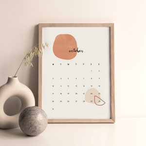 Printable 2022 Wall Calendar, Boho Monthly Calendar, Printable Monthly ...