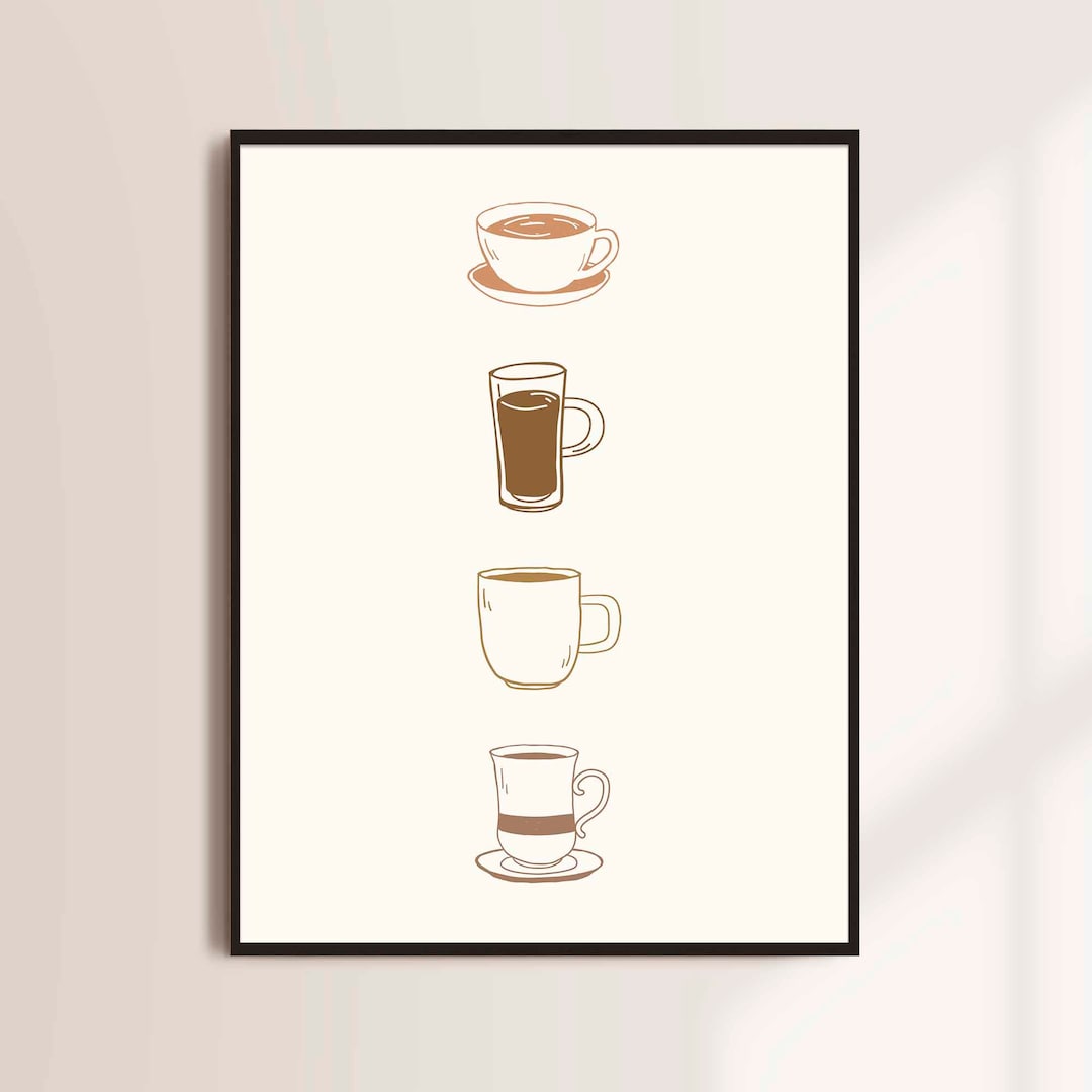 Coffee Cup Line Art Print: Minimalist Kitchen Decor (digital Download ...