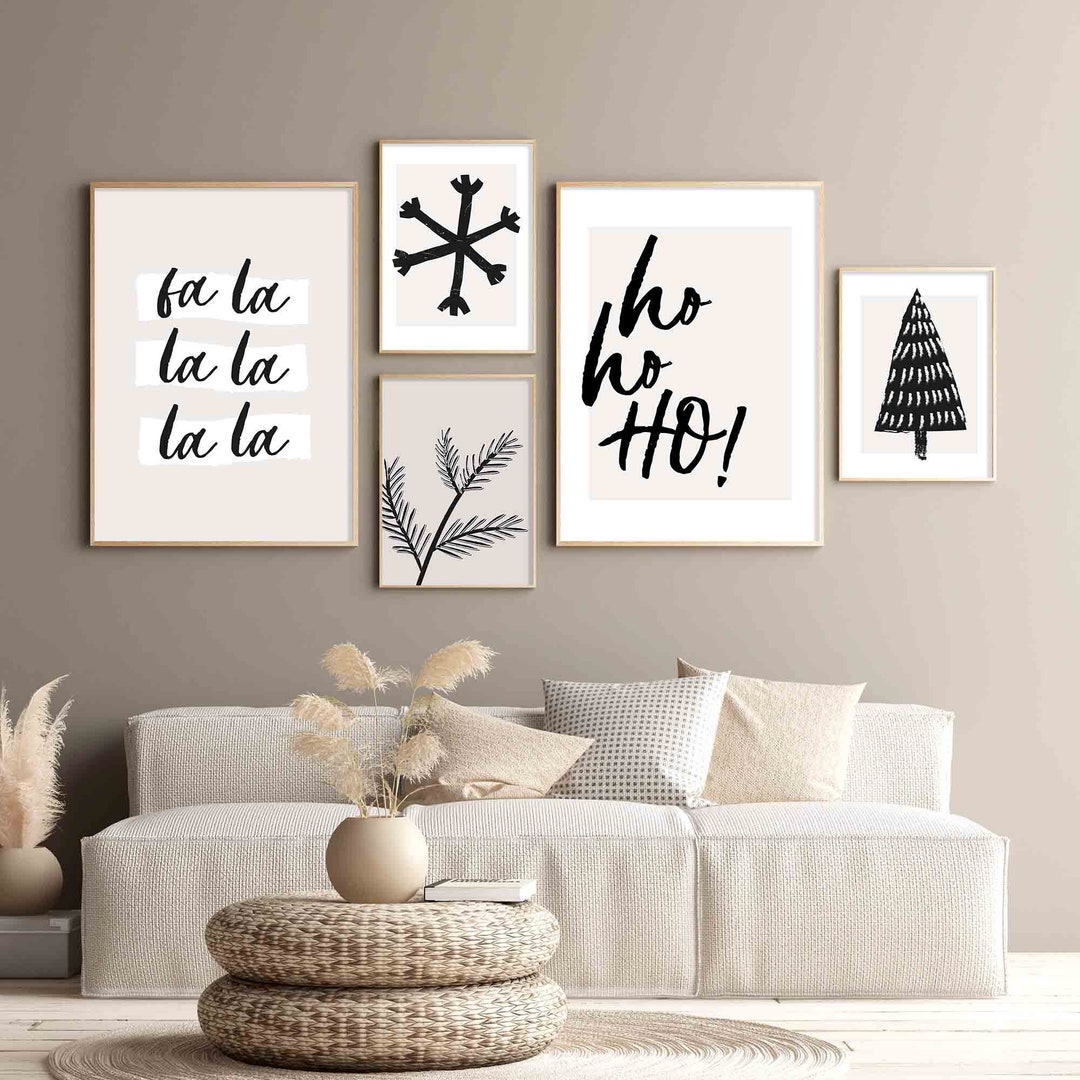 Printable Christmas Gallery Set of 5 Christmas Prints, Xmas Printable ...