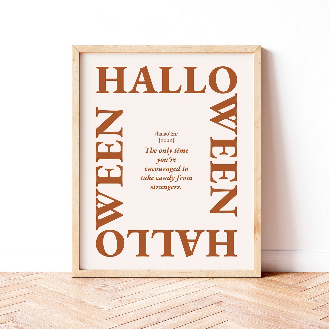 Halloween Definition Art Print: Minimalist Fall Decor (digital Download ...