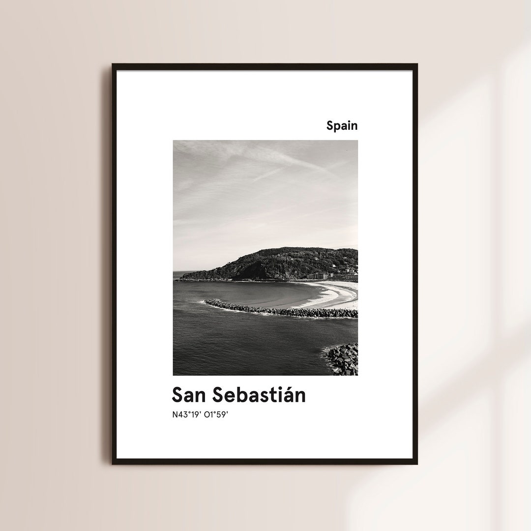 San Sebastian Poster, Minimalist Art Print, Modern City Print, San ...