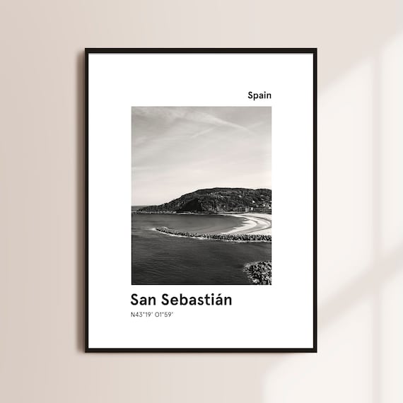 San Sebastian Poster Minimalist Art Print Modern City Print - Etsy