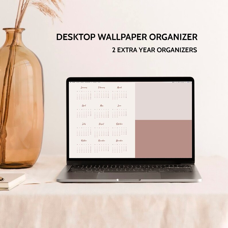 2022 Monthly Desktop Calendars Desktop Wallpaper Organizer - Etsy