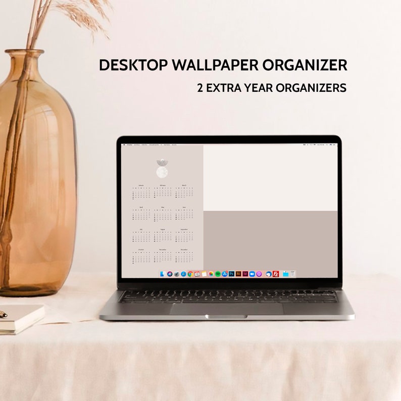 DESKTOP WALLPAPER ORGANIZER 2022 Monthly Calendar Desktop - Etsy