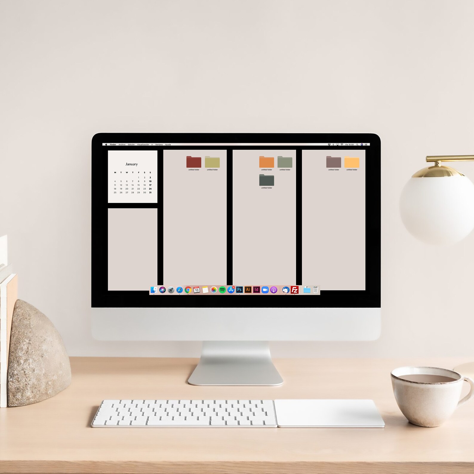 Fall Tones Folder Icons for Mac - Minimalist Desktop Organizer (digital ...