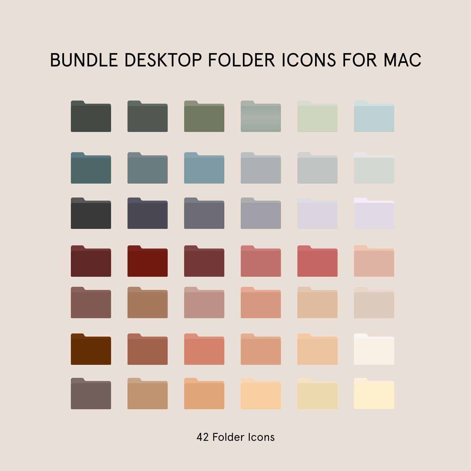 Bundle Desktop Folder Icons for Mac Computers Mac desktop | Etsy