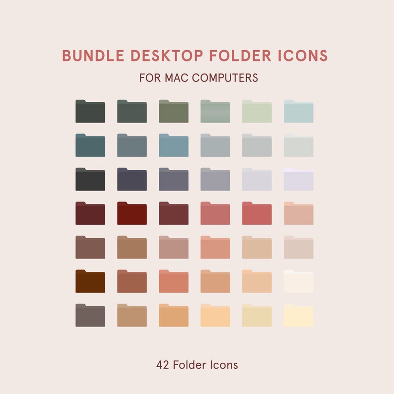 Bundle Desktop Folder Icons for Mac Computers Mac desktop | Etsy
