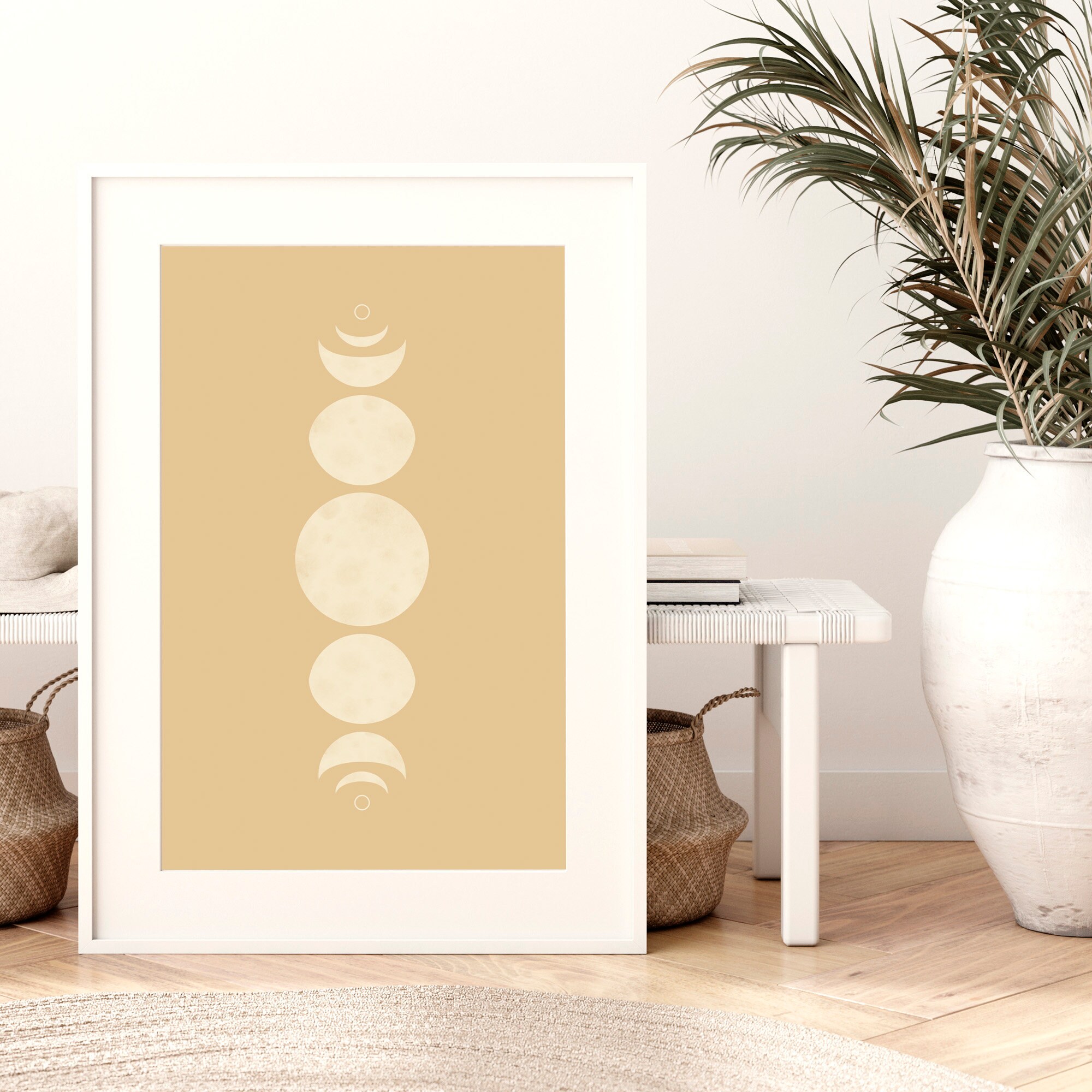 Moon Phases Wall Art Boho Printable Wall Art Printable Wall | Etsy