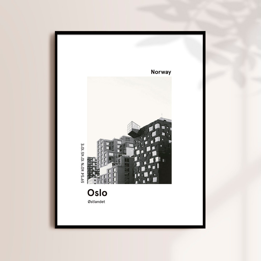 OSLO Printable Poster, City Skyline Print, Modern European City Print ...