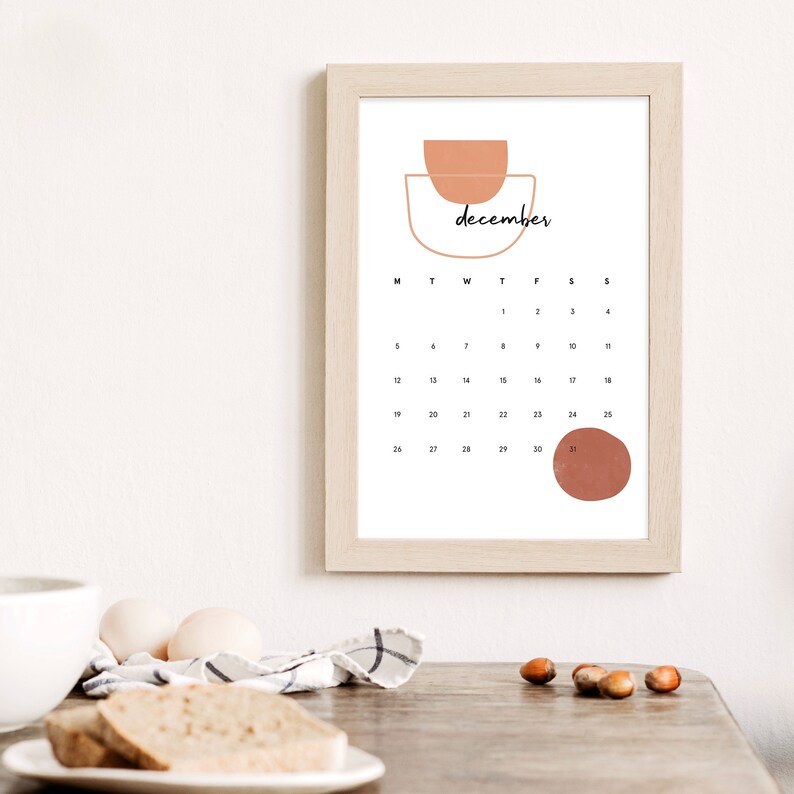 Printable 2022 Wall Calendar Boho Monthly Calendar Printable | Etsy