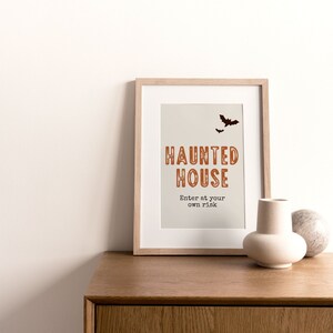 Haunted House Sign, Halloween Printable Wall Art for a Spooky Home ...