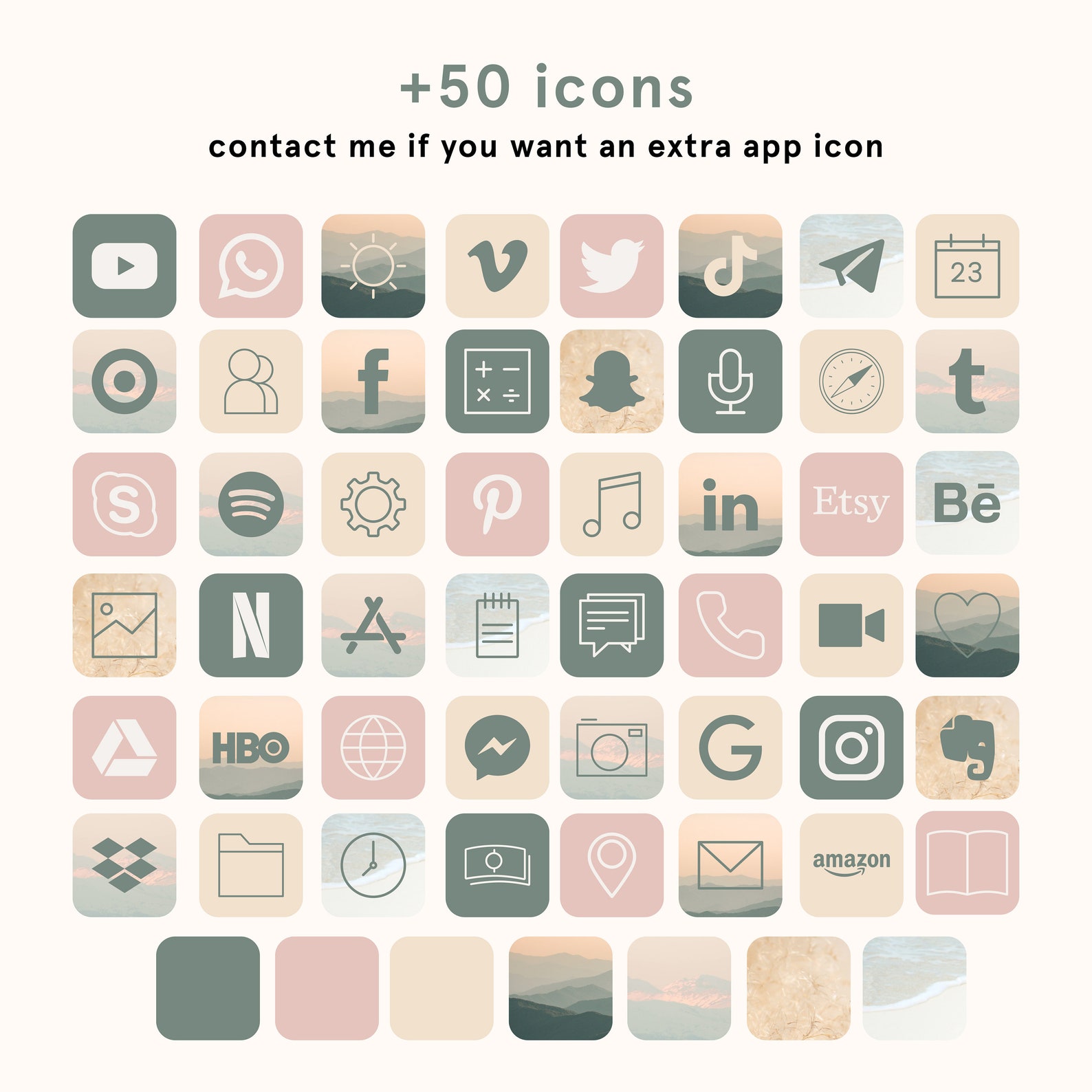 IOS App Icon Bundle App cover iphone Aesthetic app icons | Etsy