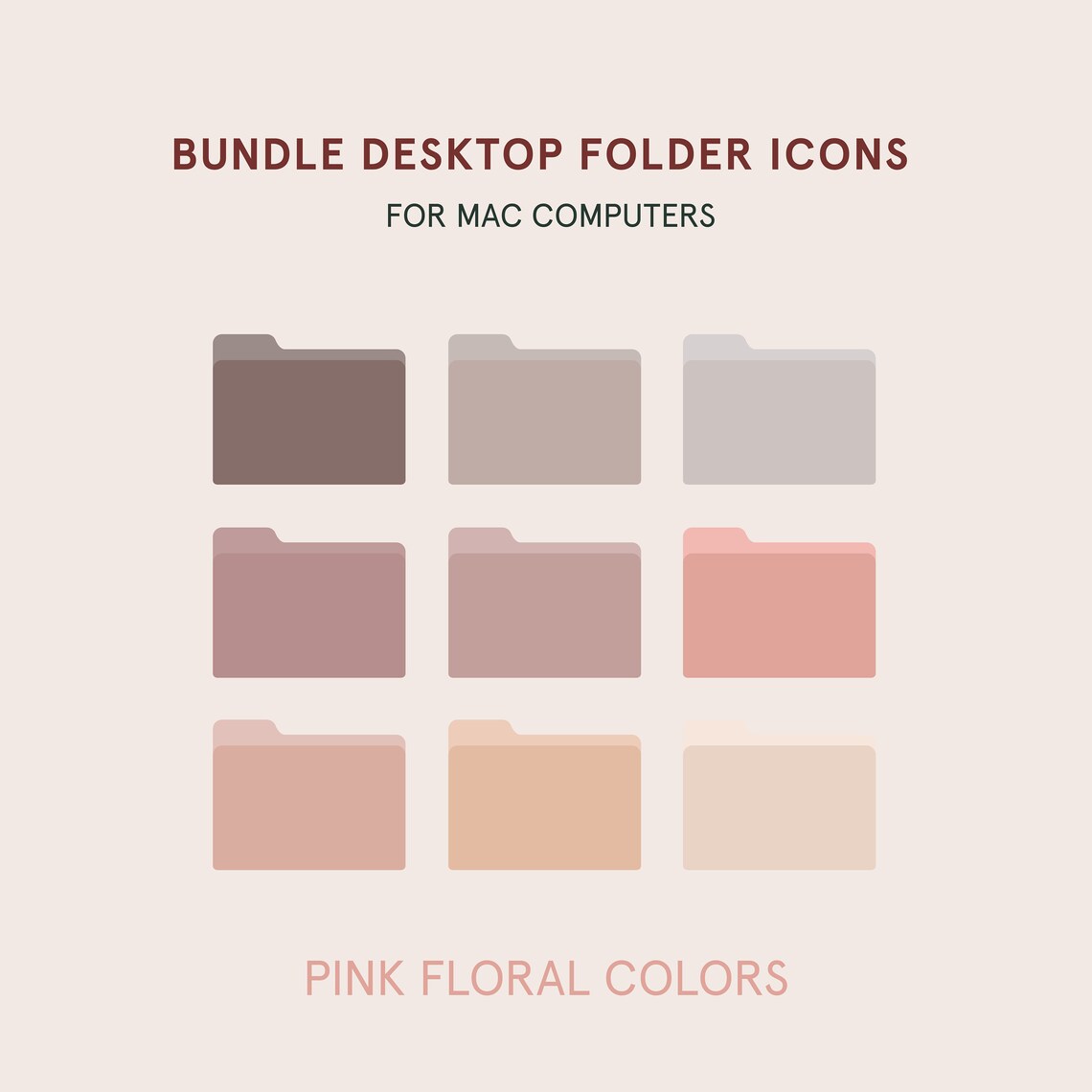 Pink Tones Folder Icons for Mac Computers Mac Desktop Icons | Etsy