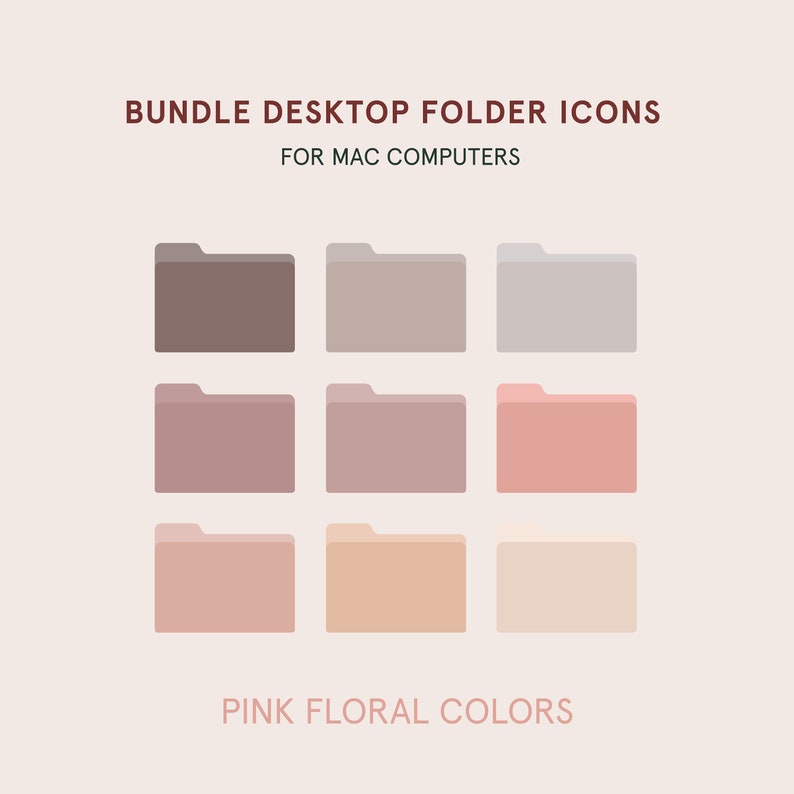 Pink Tones Folder Icons for Mac Computers Mac Desktop Icons | Etsy