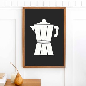 Coffee Art Print, Moka Pot Print, Coffee Maker Poster, Vintage Kitchen ...