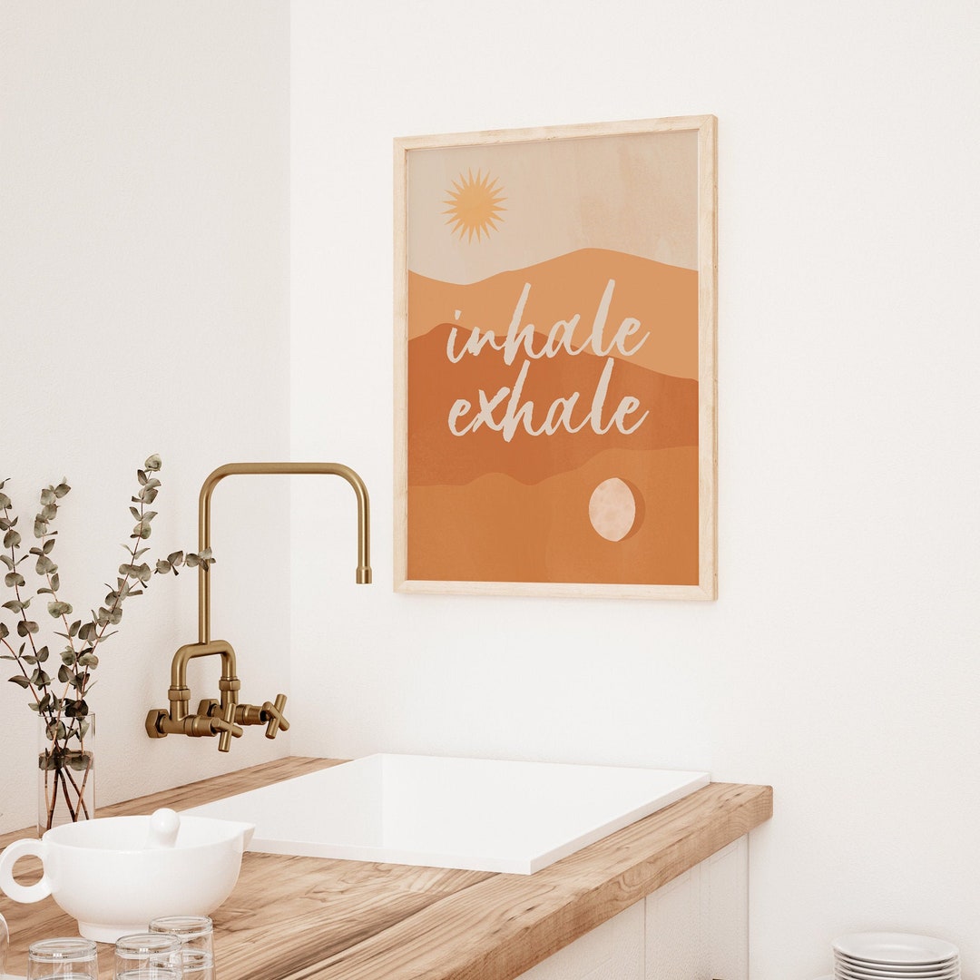 Inhale Exhale Print Abstract Art Print Digital Prints Boho Decor ...