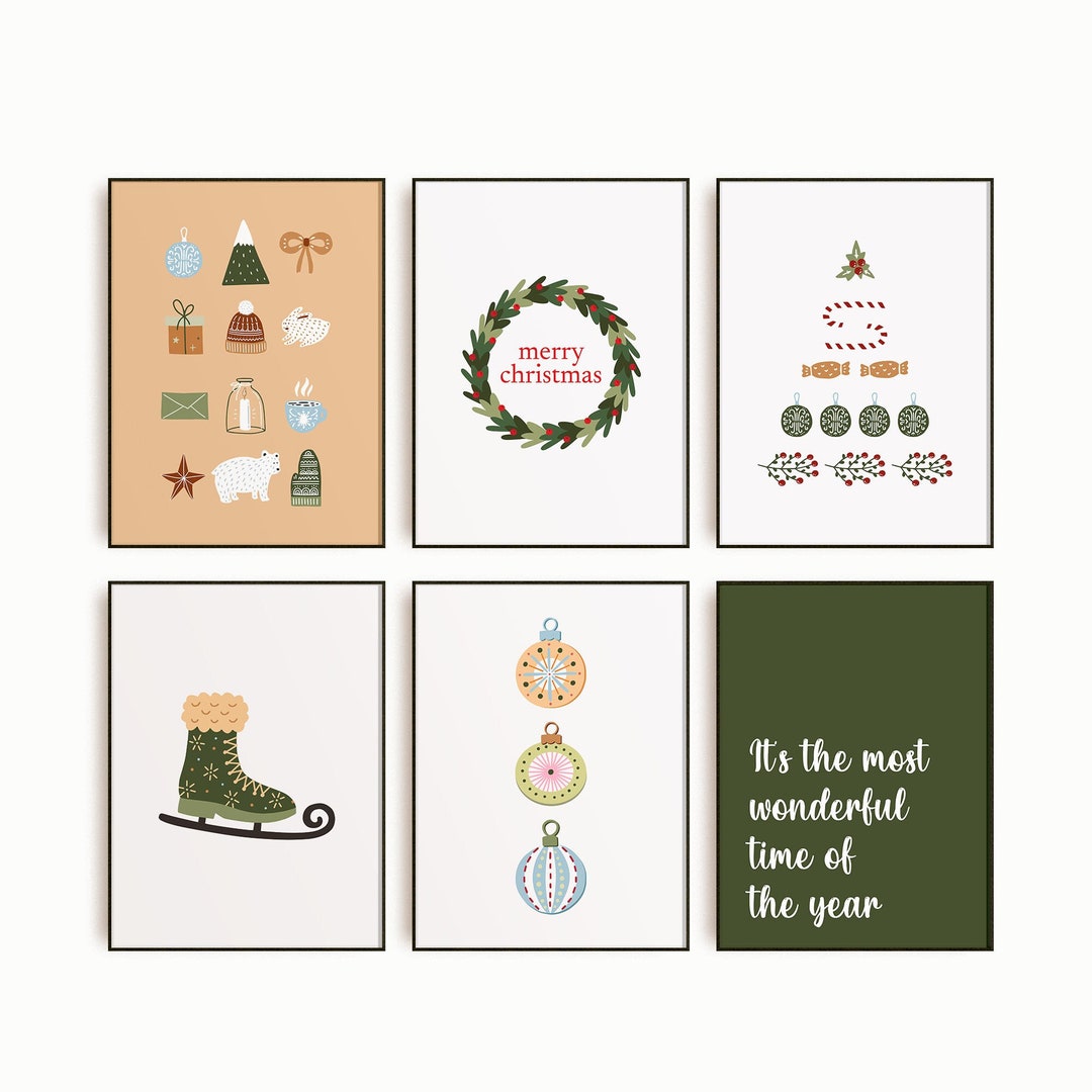 15 PRINTABLES Christmas Decorations Bundle Wall Art Holiday Home Decor ...