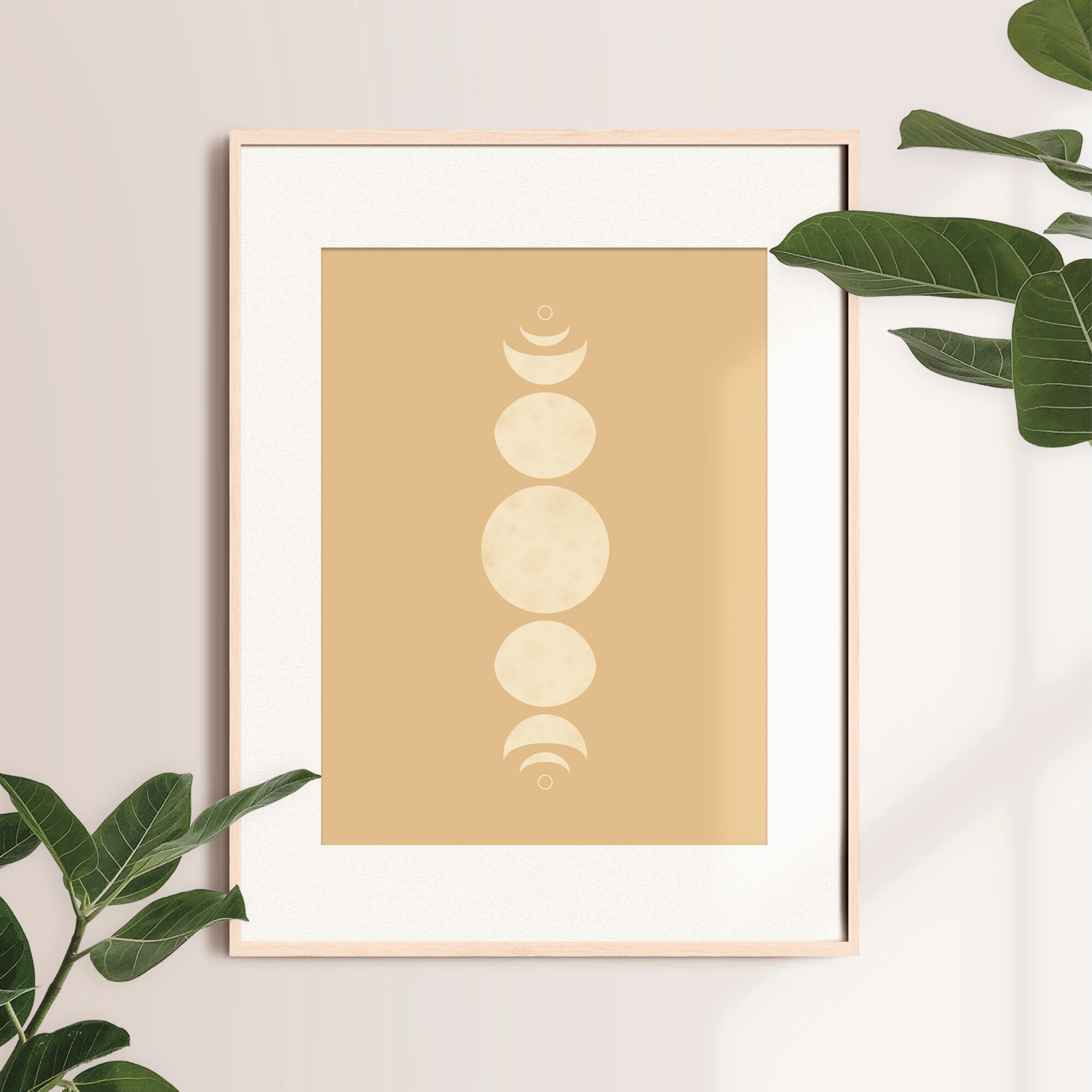 Moon Phases Wall Art Boho Printable Wall Art Printable Wall | Etsy