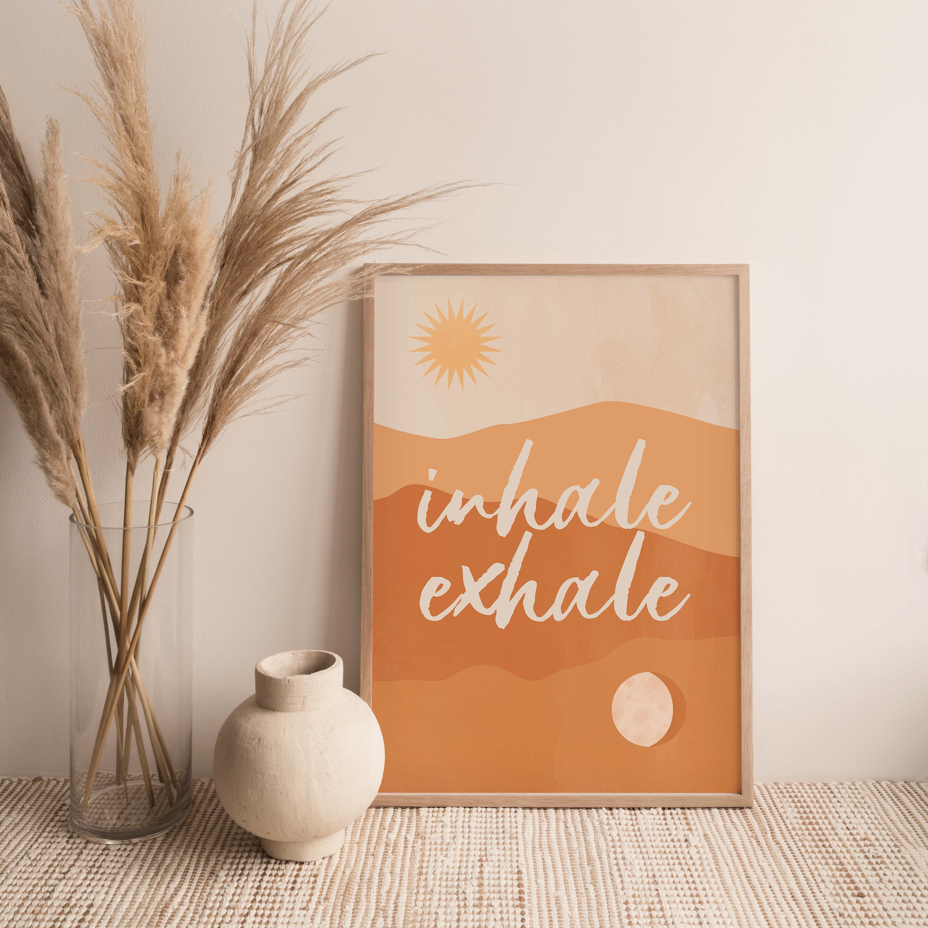 Inhale Exhale Print Abstract Art Print Digital Prints Boho | Etsy