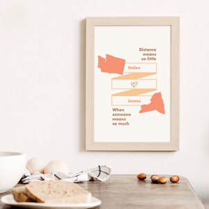 Custom Long Distance Relationship Gift, Moving Away Gift, Personalized ...