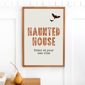 Haunted House Sign, Halloween Printable Wall Art for a Spooky Home ...