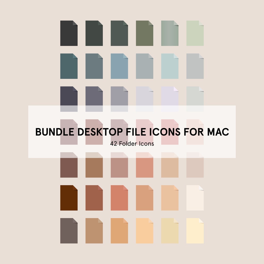 Bundle Desktop File Icons for Mac Computers, Mac Desktop Icons, MacBook ...