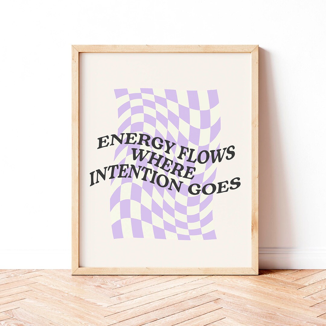 Retro Groovy Poster, Checkered Decor, Affirmation Wall Art, Printable ...