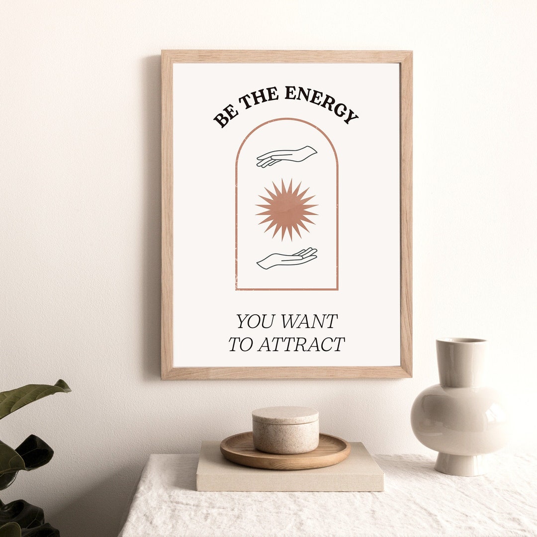 Positive Energy Quote Print, Bohemian Poster, Spiritual Art, Boho Decor ...
