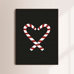 Printable Christmas Wall Art, Modern Candy Cane Poster, Minimalist ...