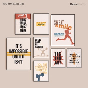 Home Gym Decor, Fitness Printable Wall Art, Sport Poster, Weightlifting ...