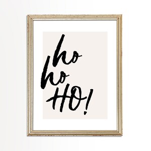 Printable Christmas Wall Art, Ho Ho Ho Poster, Minimalist Christmas ...