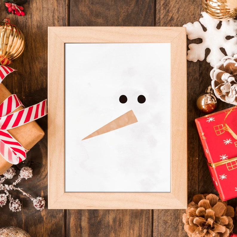 Modern Snowman Art Print Christmas Wall Art Minimalist - Etsy