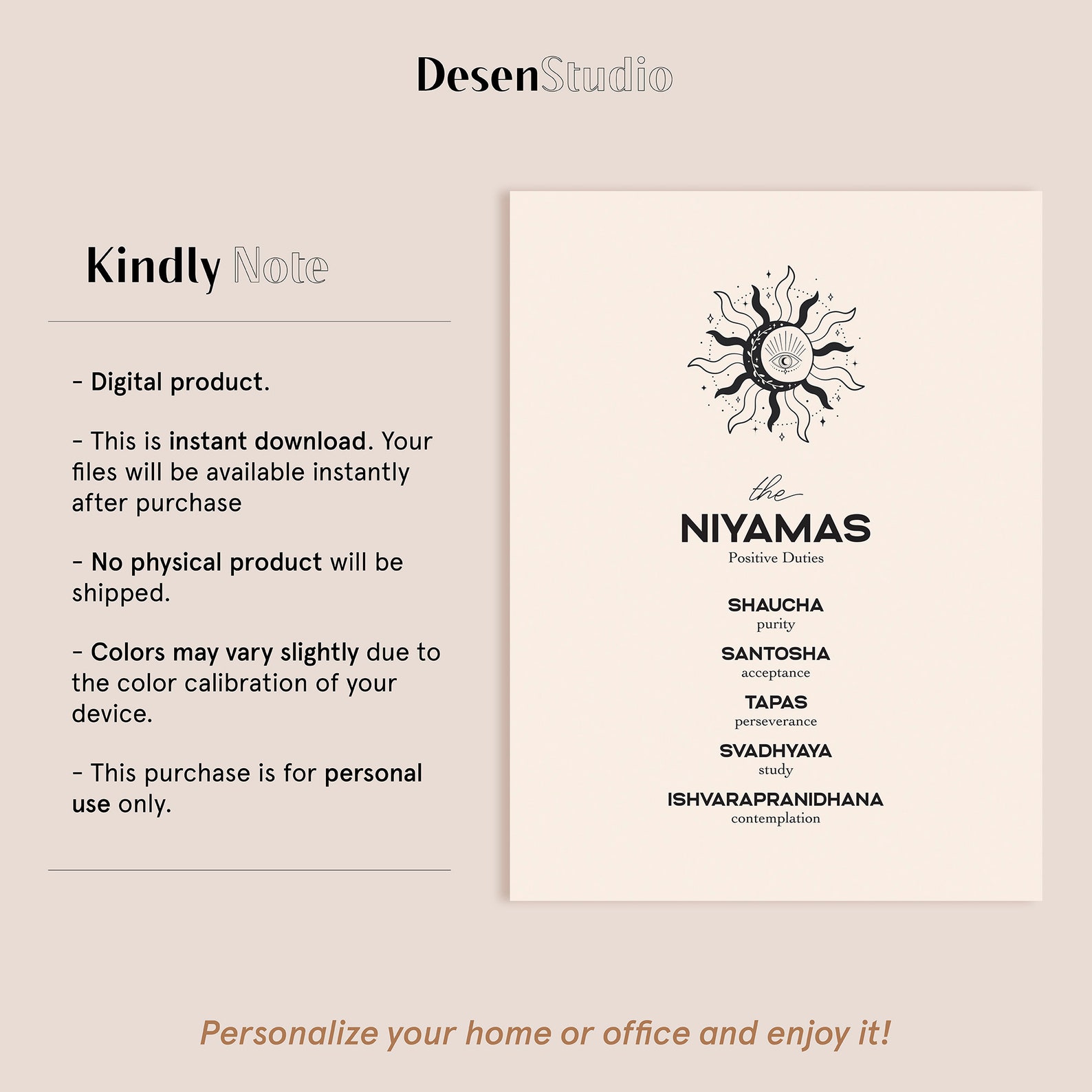 Yama Niyama Prints: Ashtanga Yoga Poster Set (digital Download) - Etsy