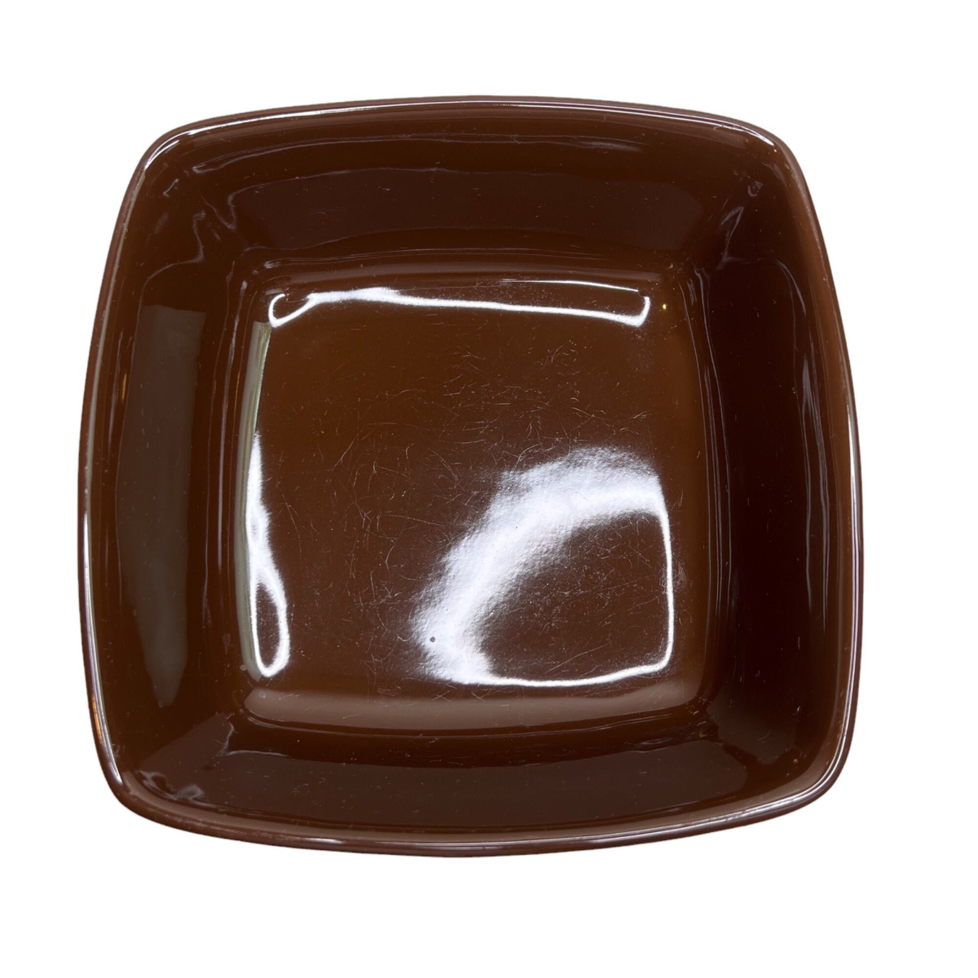 Longaberger Pottery Large Soft Square Serving Bowl Chocolate Brown 8.75 ...