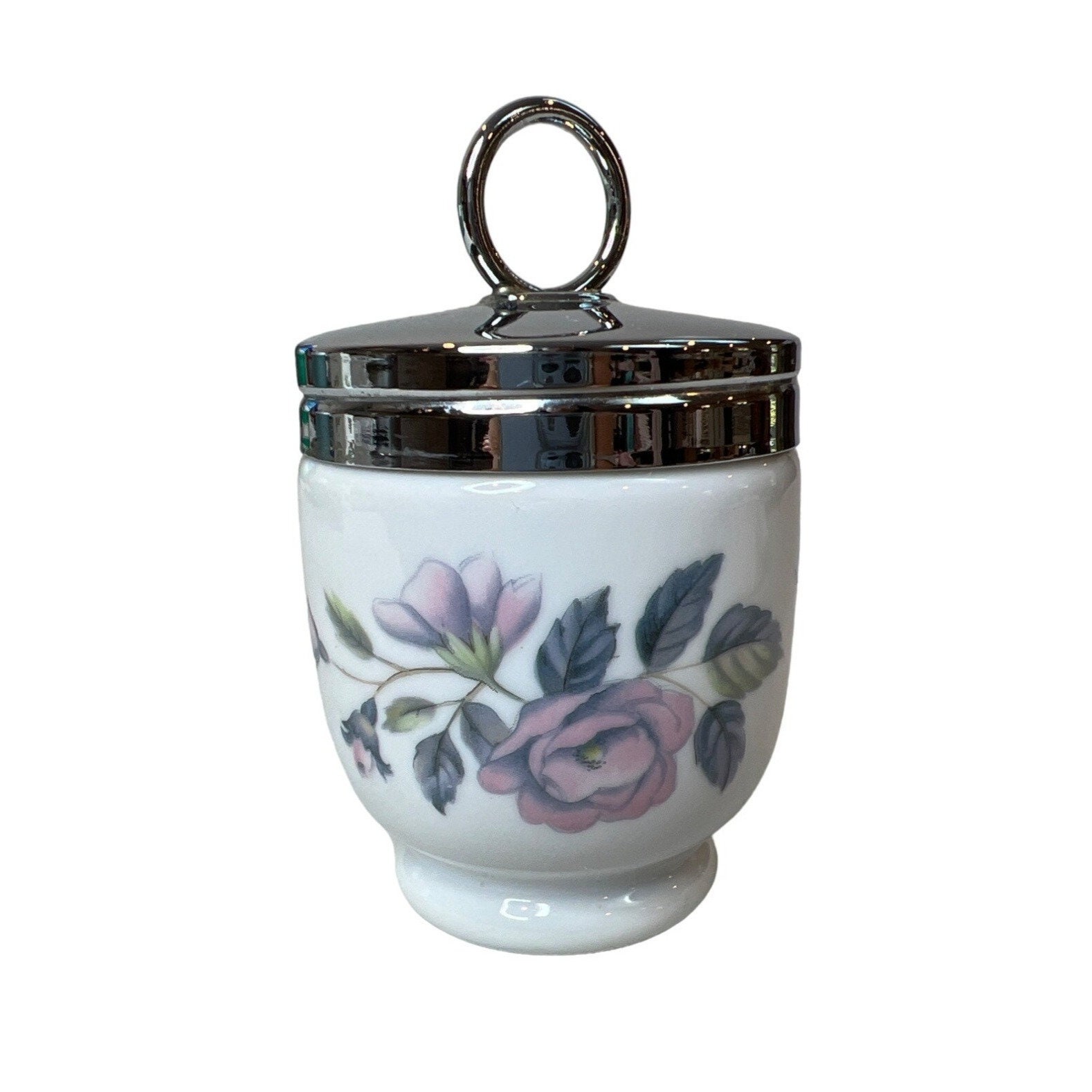 Royal Worcester June Garland Standard Egg Coddler Pink Rose Porcelain ...