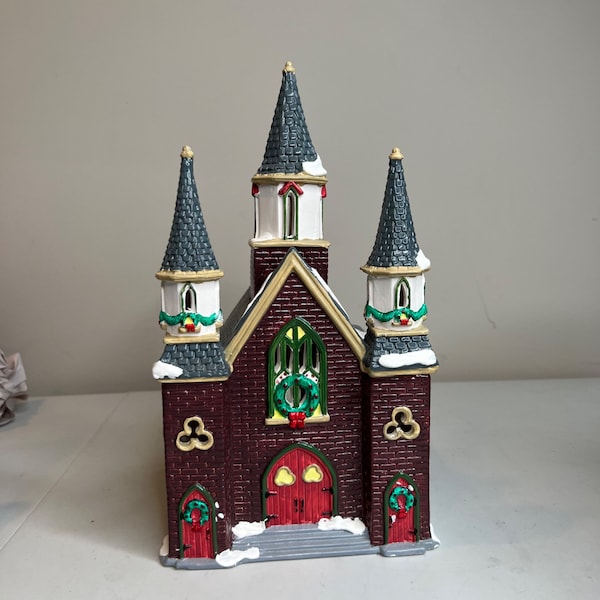 Lighted Ceramic Church - Etsy
