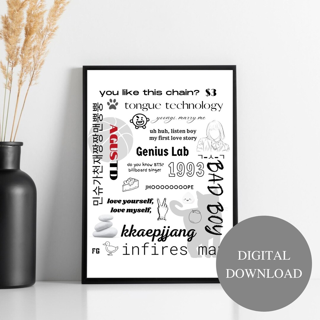 Min Yoongi/suga Iconic Quotes and References - Etsy