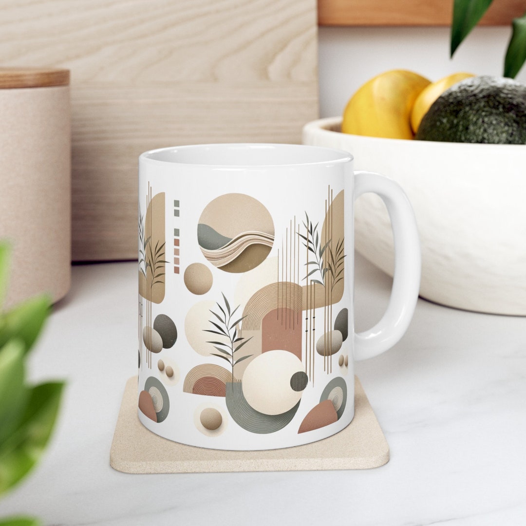 Japandi Style Ceramic Mug Modern Minimalist Design 11 Oz and 15 Oz ...