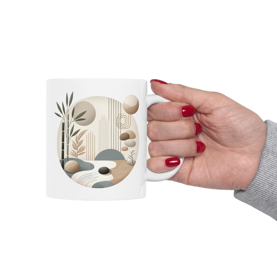 Japandi Style Ceramic Mug Modern Minimalist Design 11 Oz and 15 Oz ...