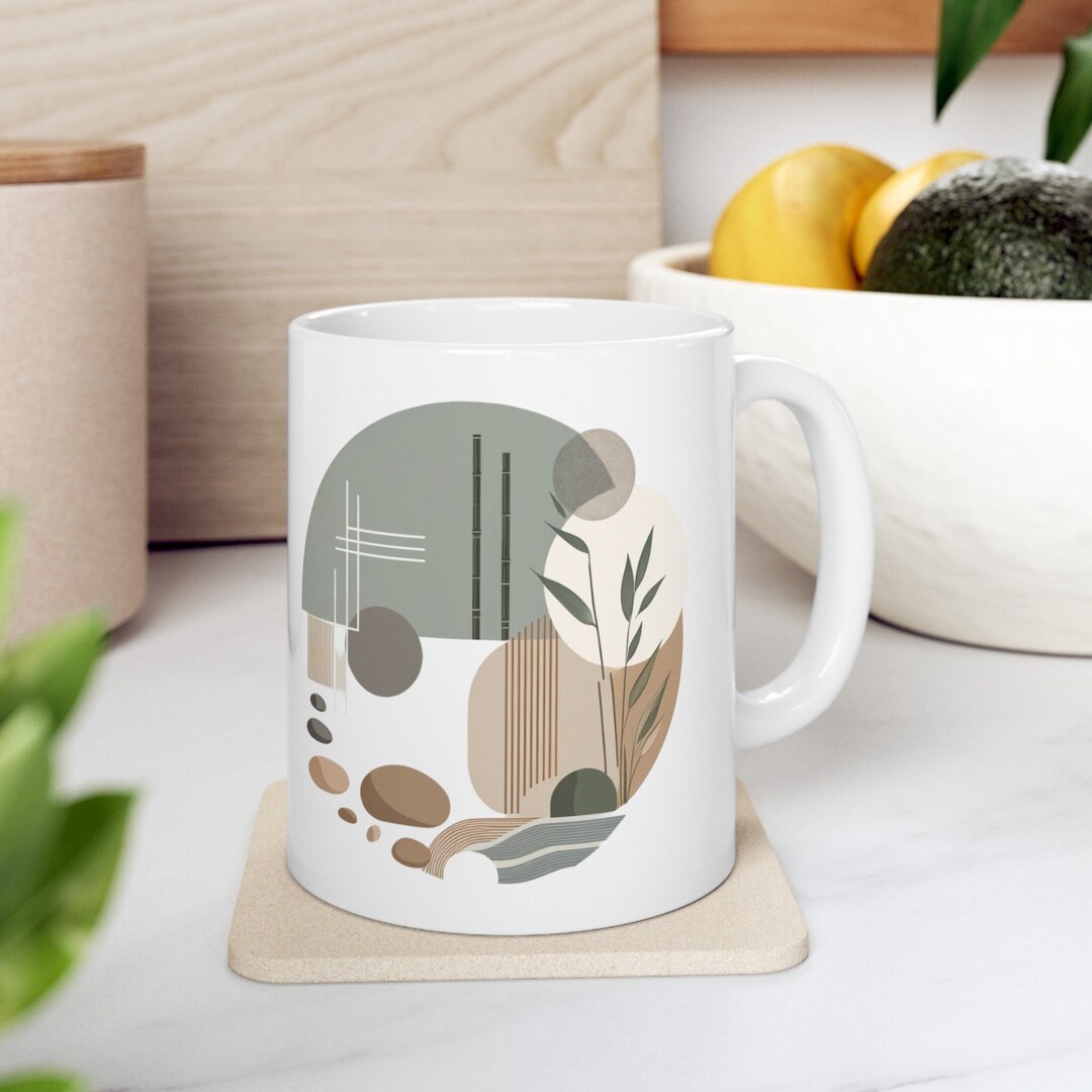 Japandi Style Ceramic Mug Modern Minimalist Design 11 Oz and 15 Oz ...