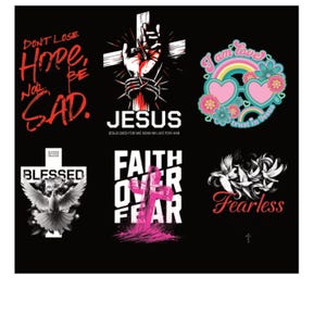 DTF Prints - Vibrant Christian Graphic Themed Pack - (12 Prints) - Etsy